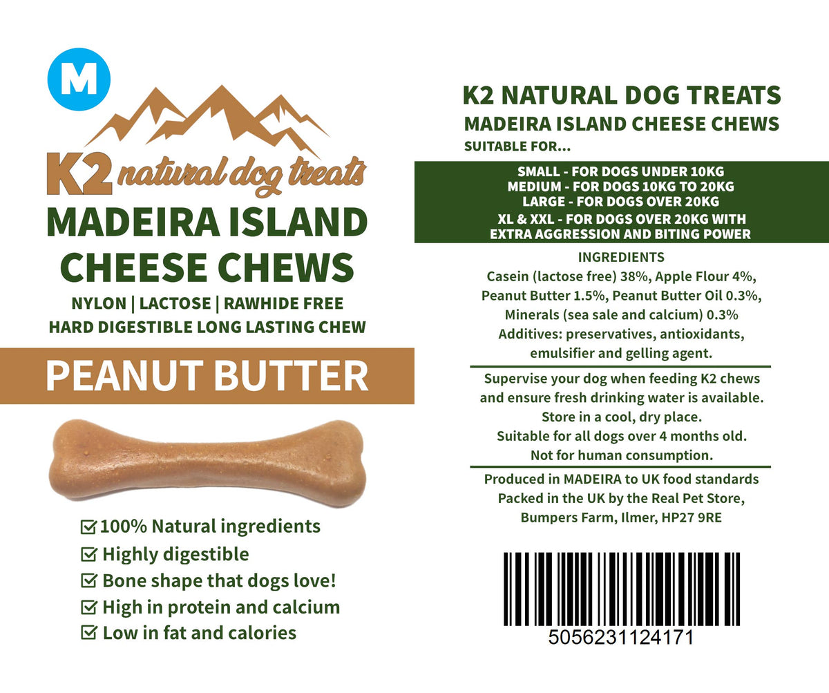 K2 Madeira Island Cheese Chews Peanut Butter Medium 60g – BeeRetro ...